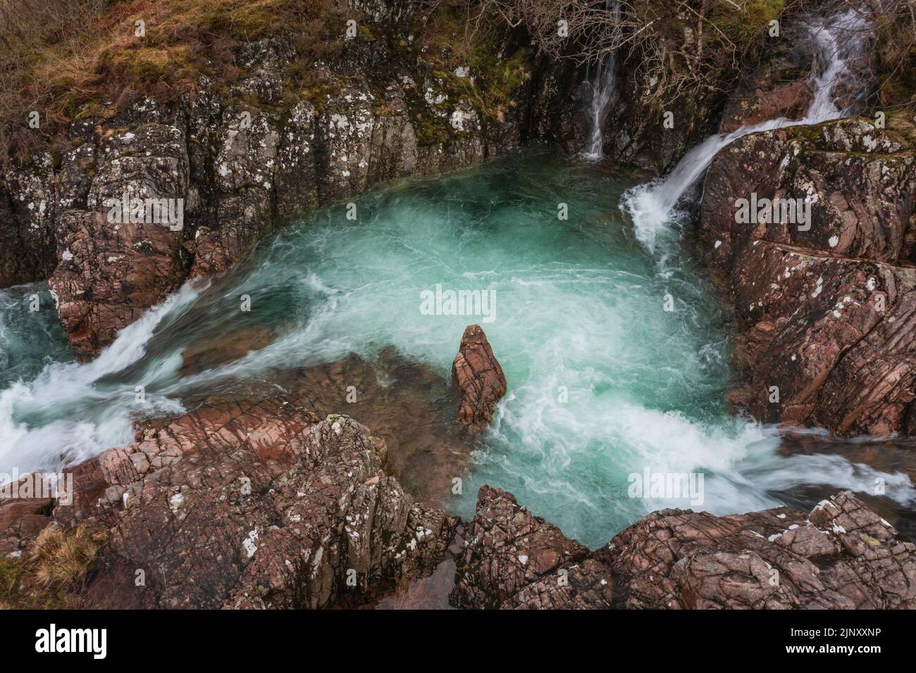 Beautiful aerial drone landscape image of vibrant River Coe flowing ...