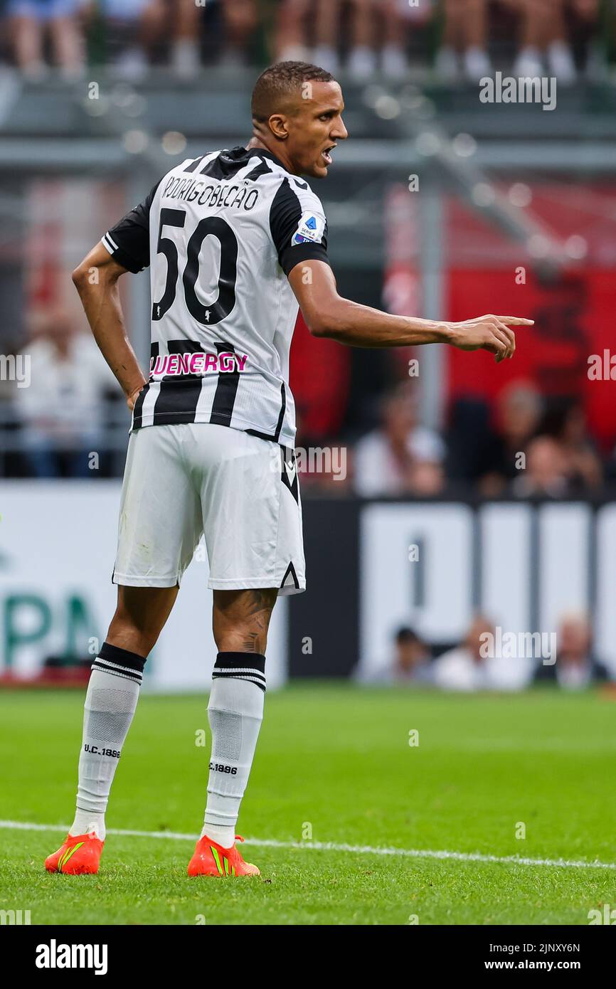 Rodrigo Becao of Udinese Calcio gestures during the Serie A 2022/23 ...