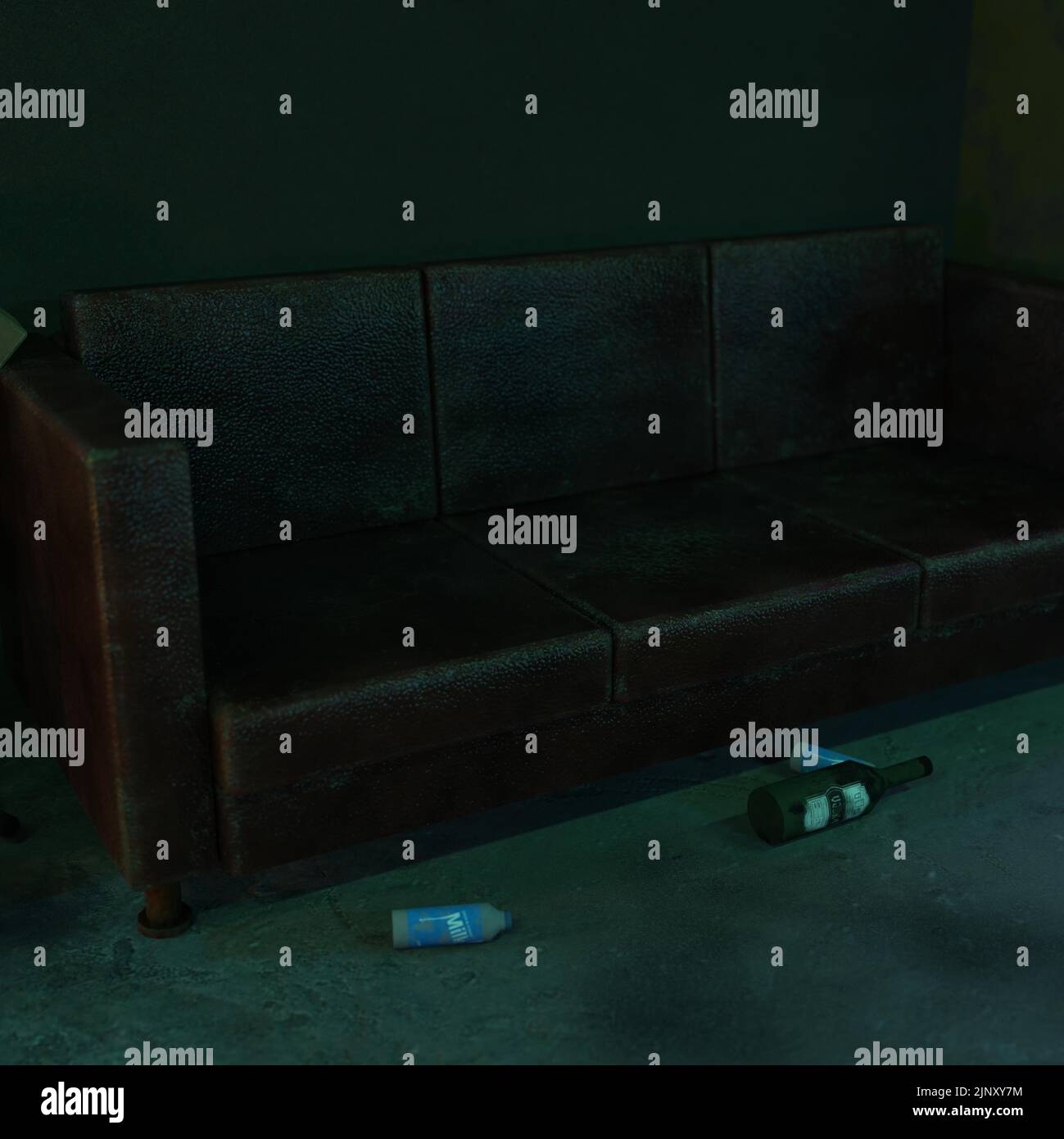 3d-illustration of an empty and scary futuristic hallway Stock Photo ...