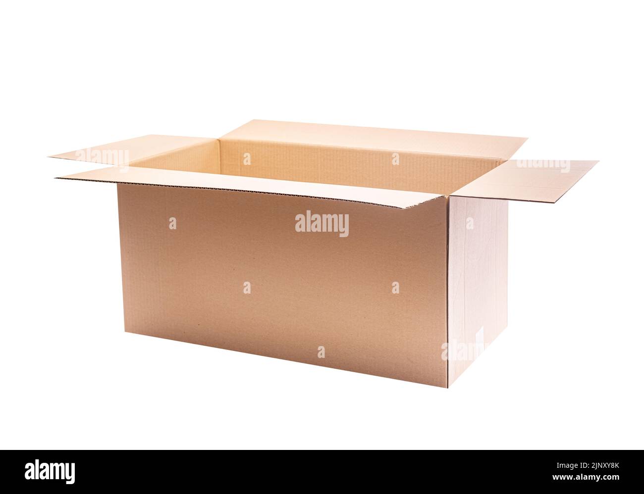 Postal cardboard box isolated on white Stock Photo - Alamy