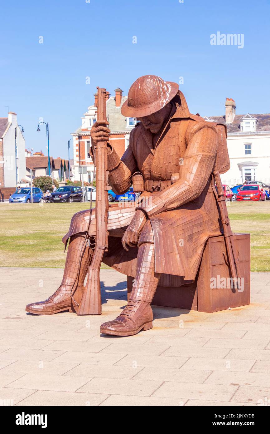 Tommy a statue of First World War soldier artist Ray Lonsdale close to Seaham war memorial Co ...