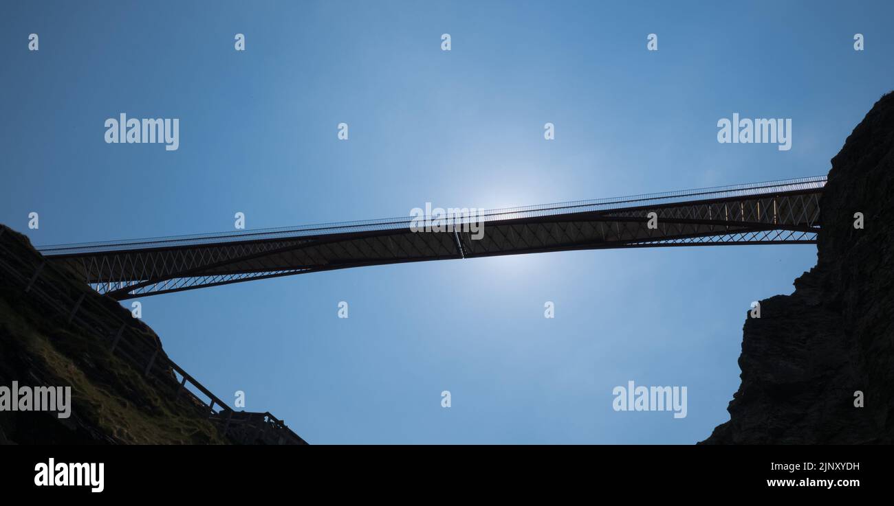Tintagel Castle bridge, Cornwall Stock Photo - Alamy