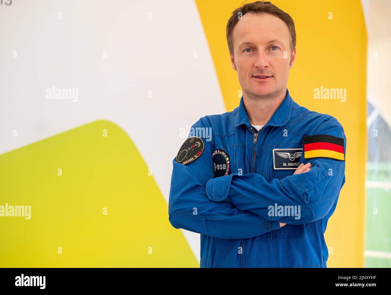 Bosen, Germany. 14th Aug, 2022. Astronaut Matthias Maurer stands for ...