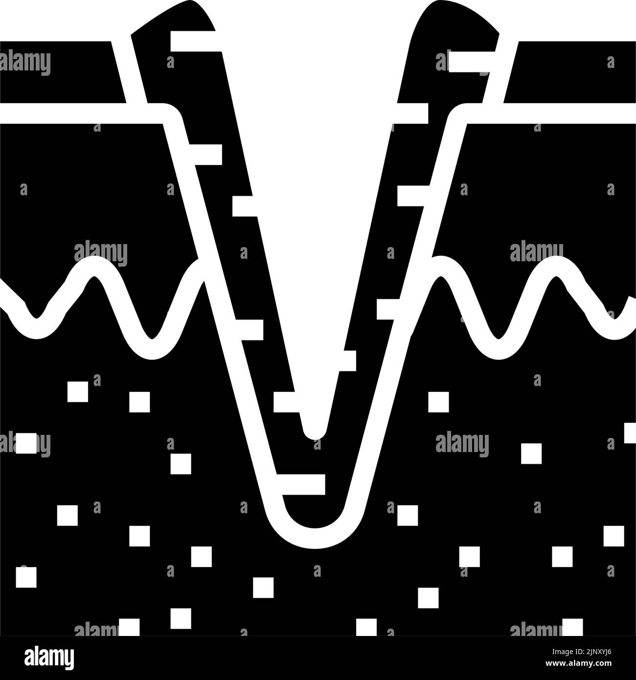 ice pick acne scar glyph icon vector illustration Stock Vector Image ...