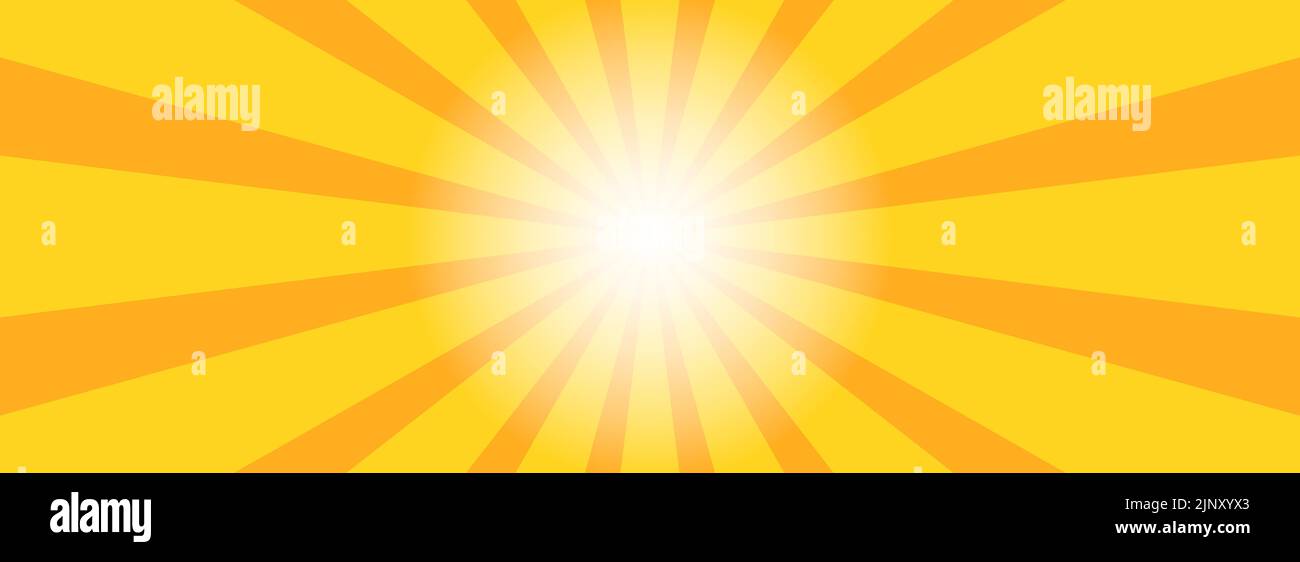 Sun, rays wide yellowe background. Sun light, shine, summer background ...