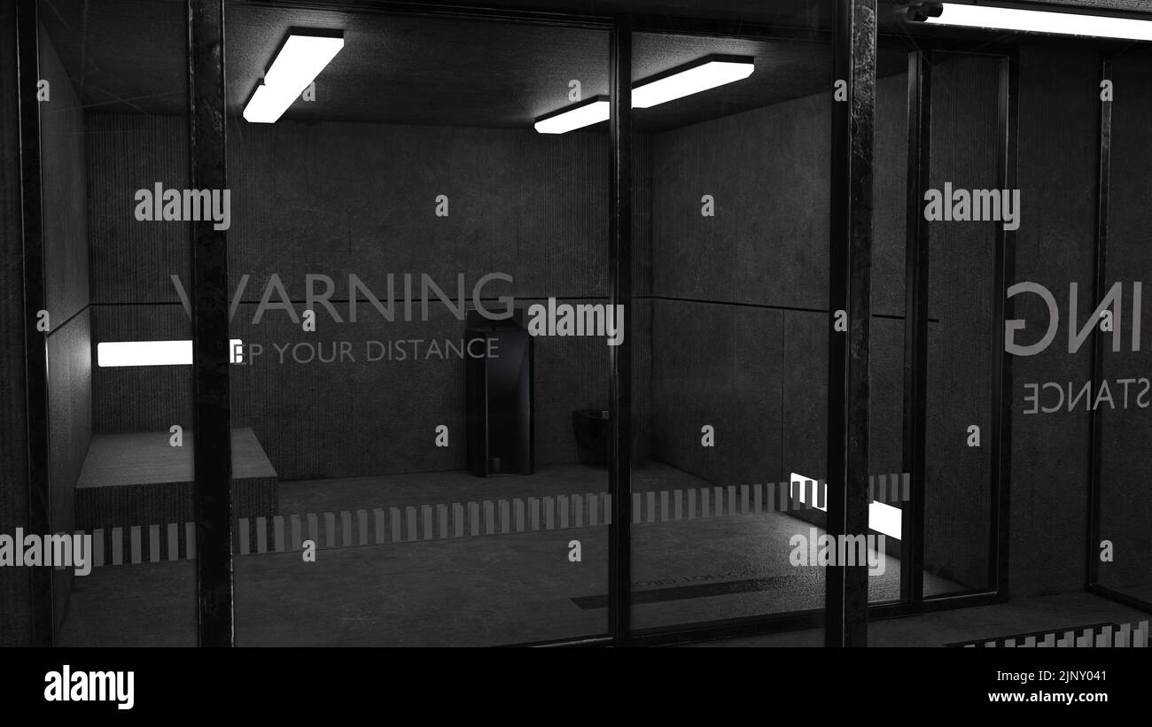 3D-Illustration of an modern empty prison cell, no prisoner Stock Photo ...