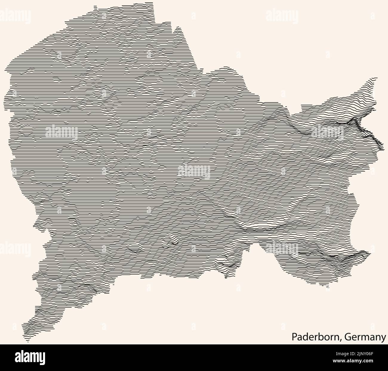 Topographic relief map of PADERBORN, GERMANY Stock Vector Image & Art ...