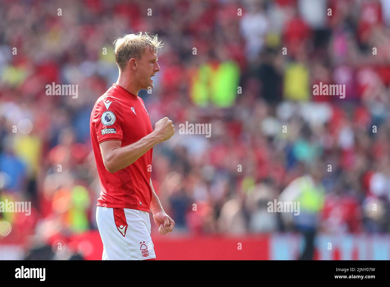 Joe Worrall #4 of Nottingham Forest celebrates his teams win Stock ...