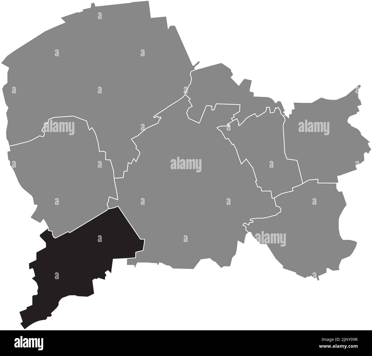 Locator map of the WEWER DISTRICT, PADERBORN Stock Vector Image & Art ...
