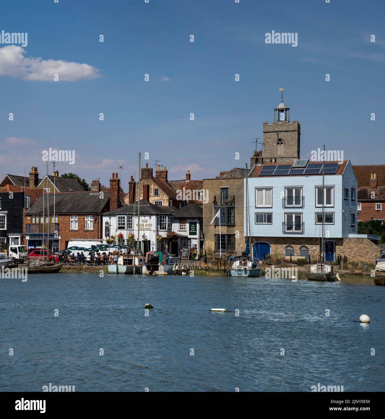 WIVENHOE IN ESSEX, PICTURED FROM THE OPPOSITE SHORE (ROWHEDGE).THE ROSE ...