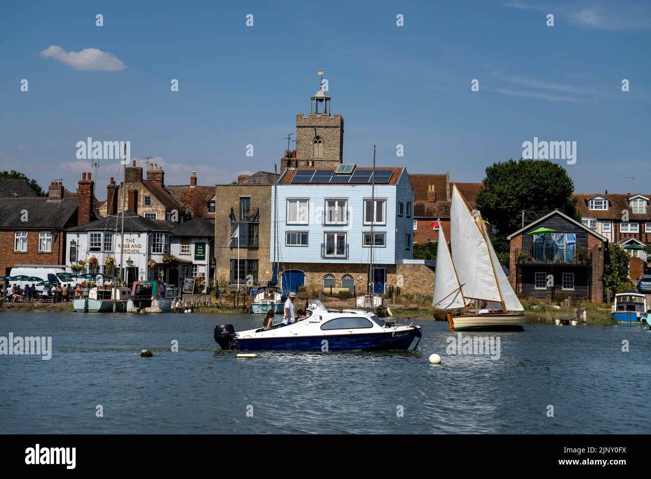 WIVENHOE IN ESSEX, PICTURED FROM THE OPPOSITE SHORE (ROWHEDGE).THE ROSE ...
