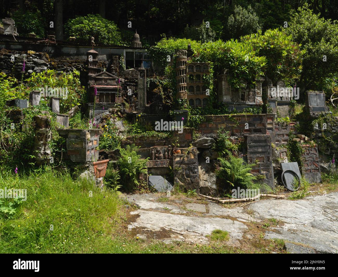 Italianate model village (Little Italy) in the garden of a house in ...