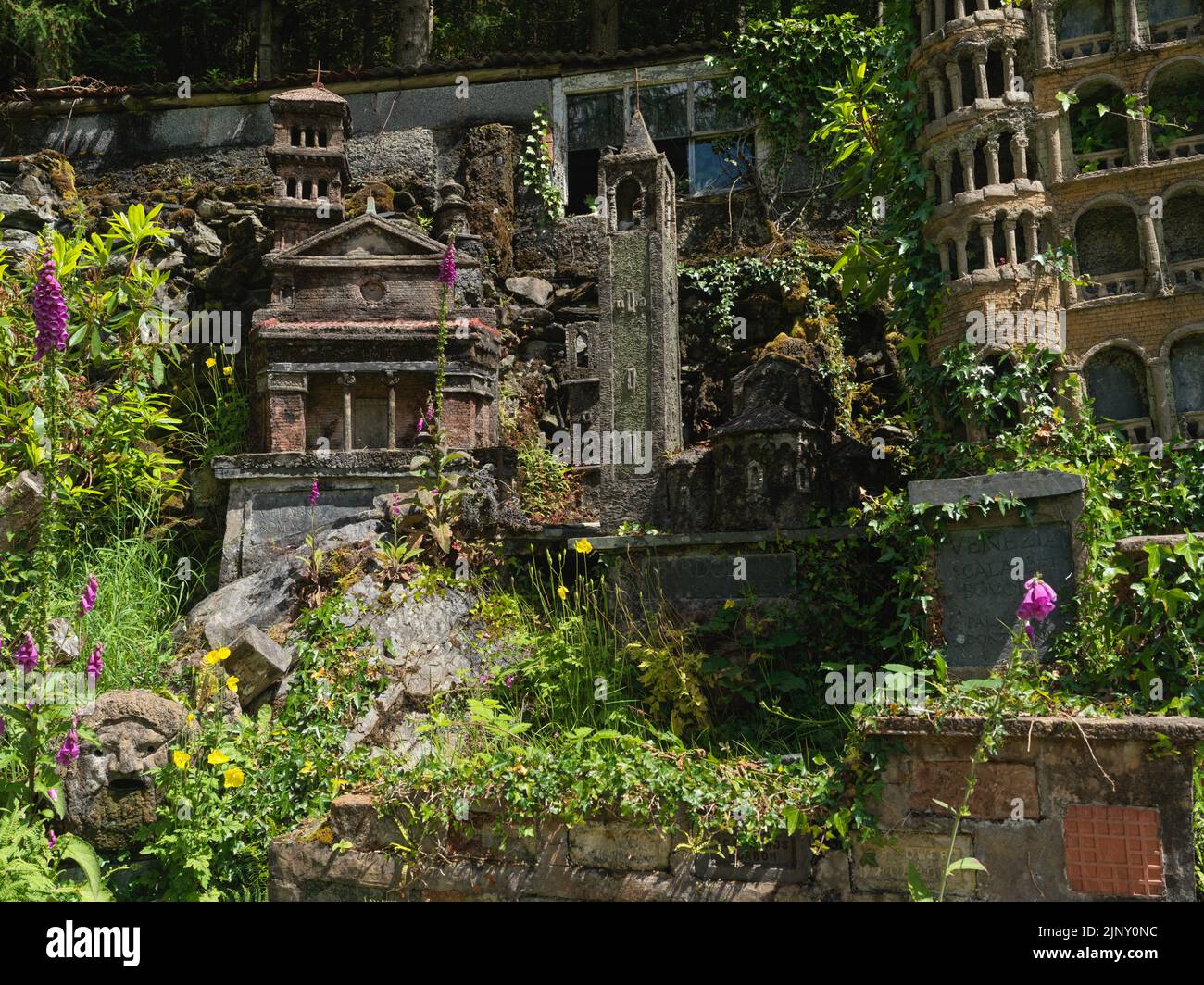 Italianate model village (Little Italy) in the garden of a house in ...