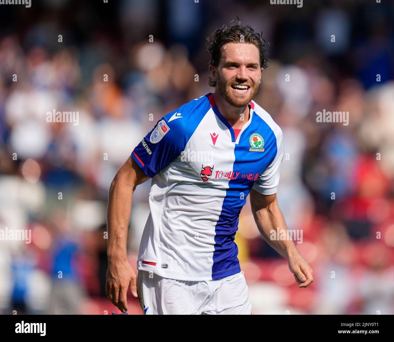 Sam Gallagher #9 of Blackburn Rovers celebrates scoring Stock Photo - Alamy