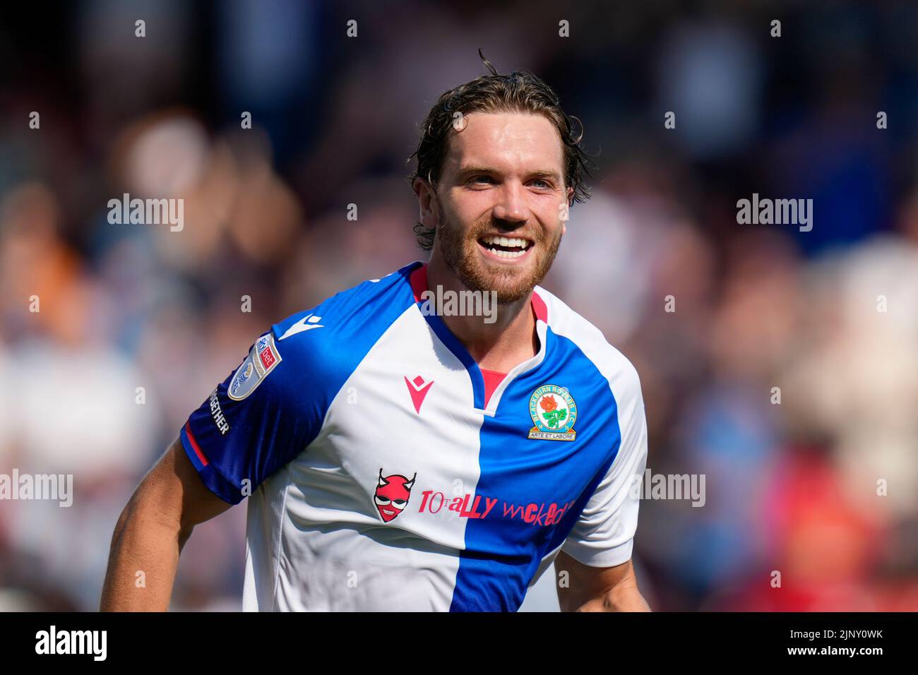 Sam Gallagher #9 of Blackburn Rovers celebrates scoring Stock Photo - Alamy