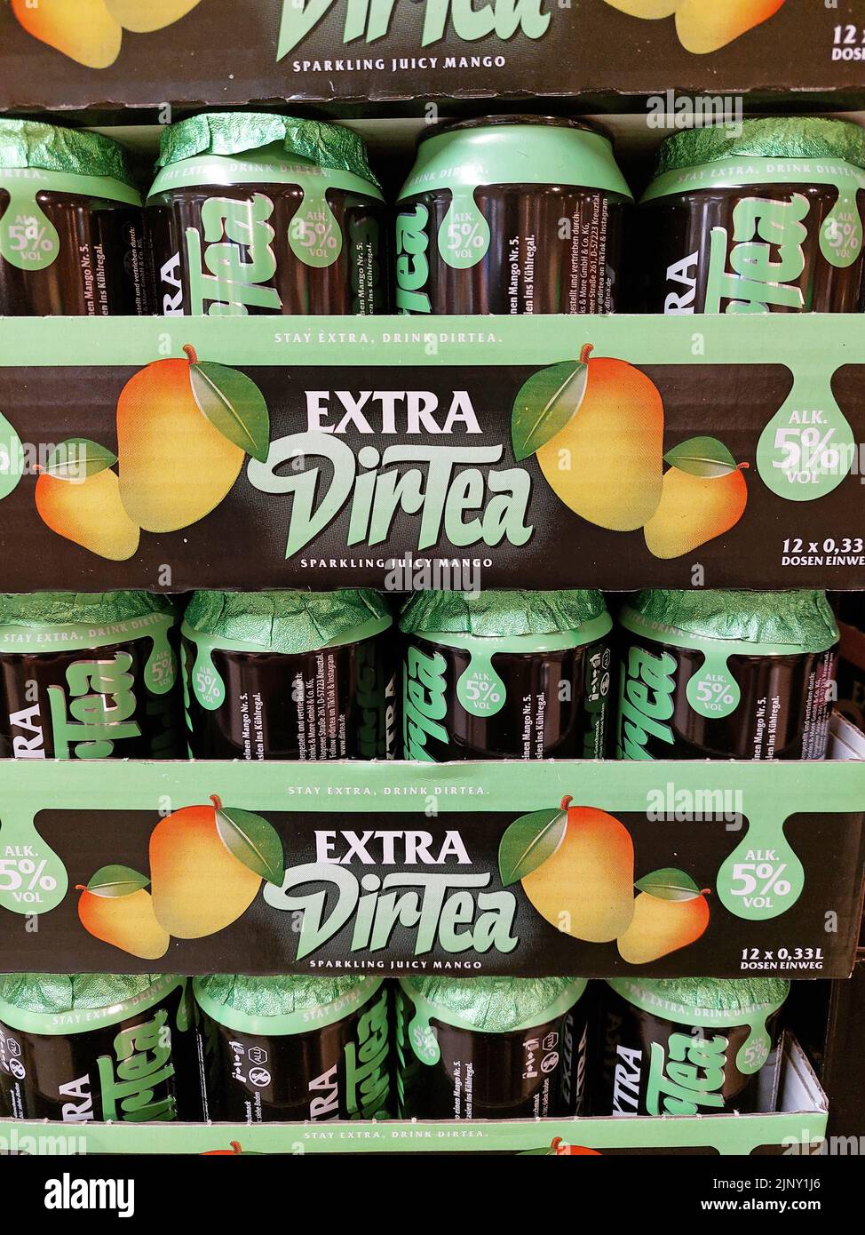 DirTea ice tea cans in a supermarket Stock Photo - Alamy