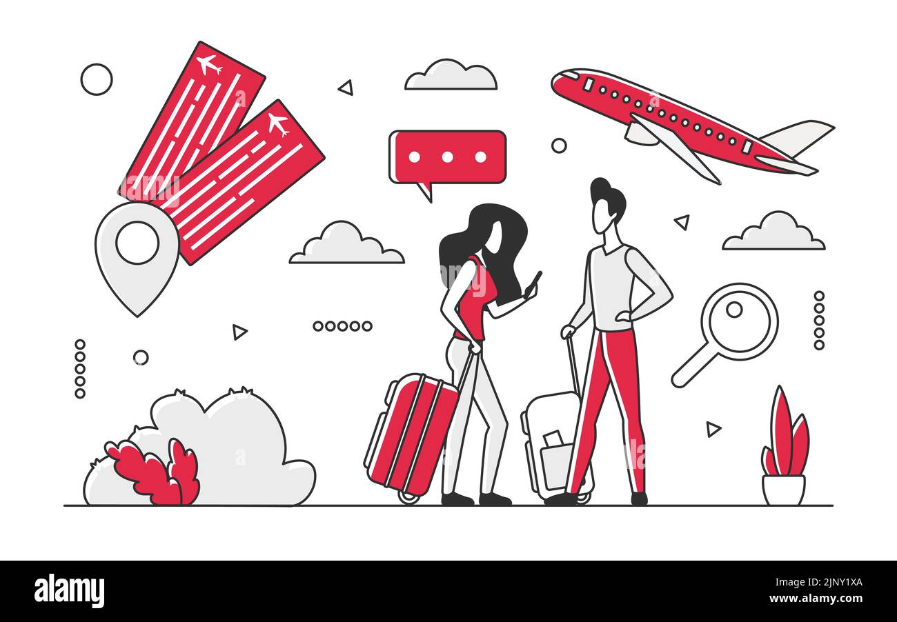 World travel and tourism trip. Journey passengers travelling abroad ...