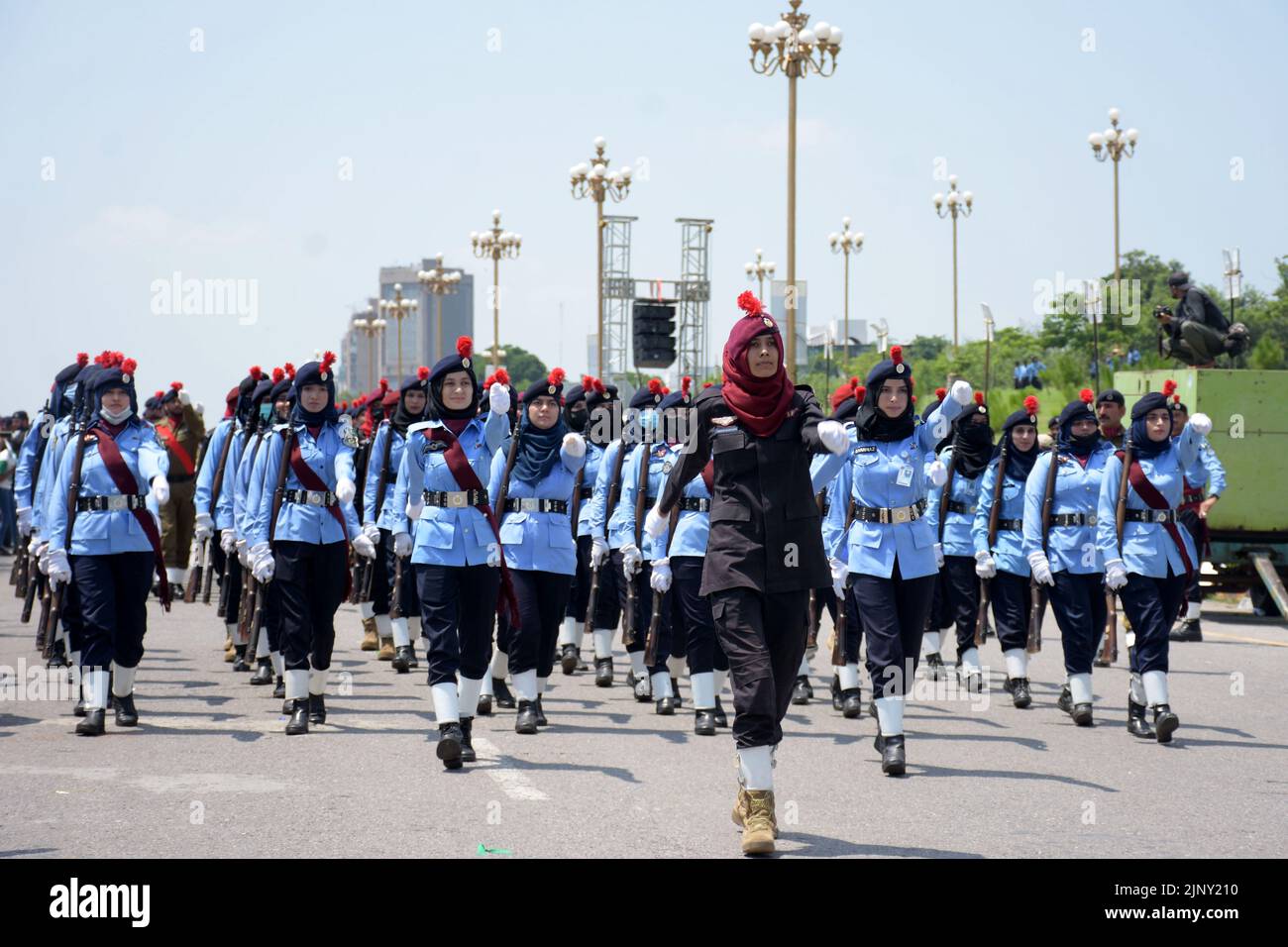 Islamabad, Pakistan. 13th Aug, 2022. Pakistani police force march ...