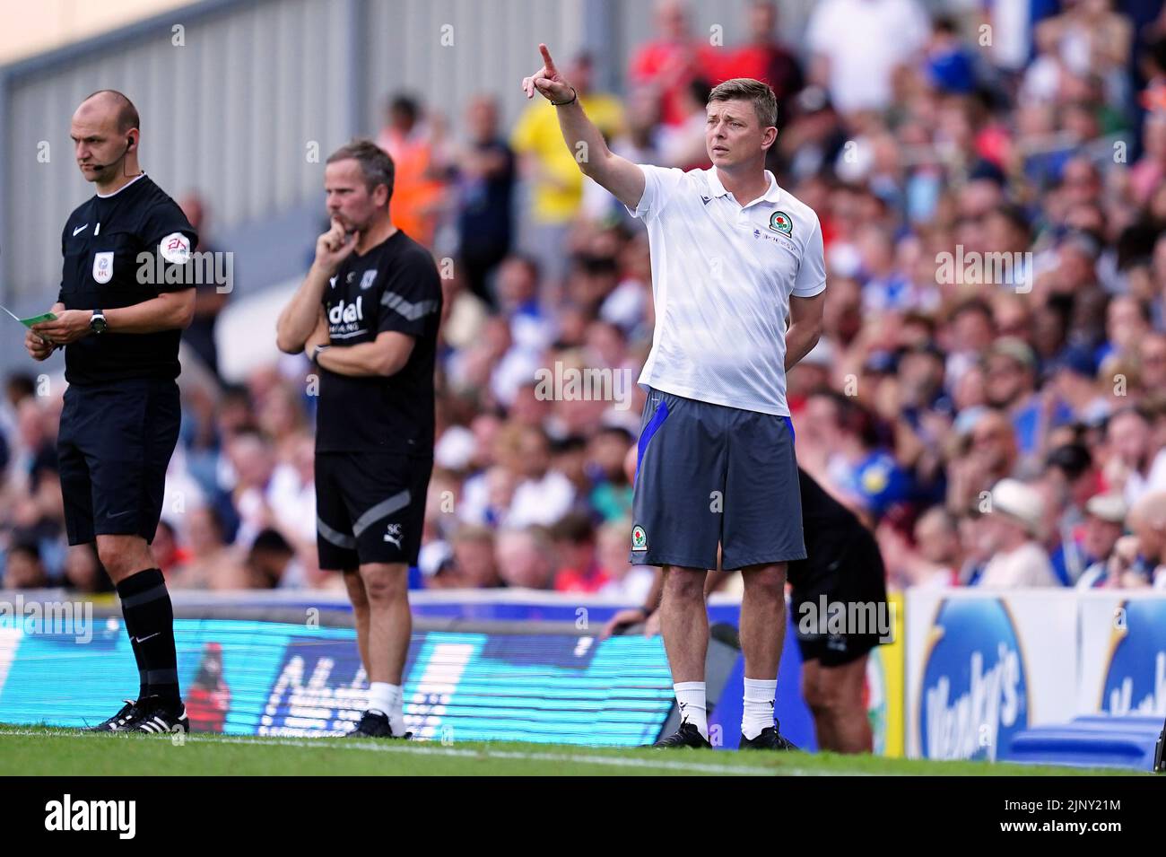 Blackburn Rovers manager Jon Dahl Tomasson on the touchline during the ...