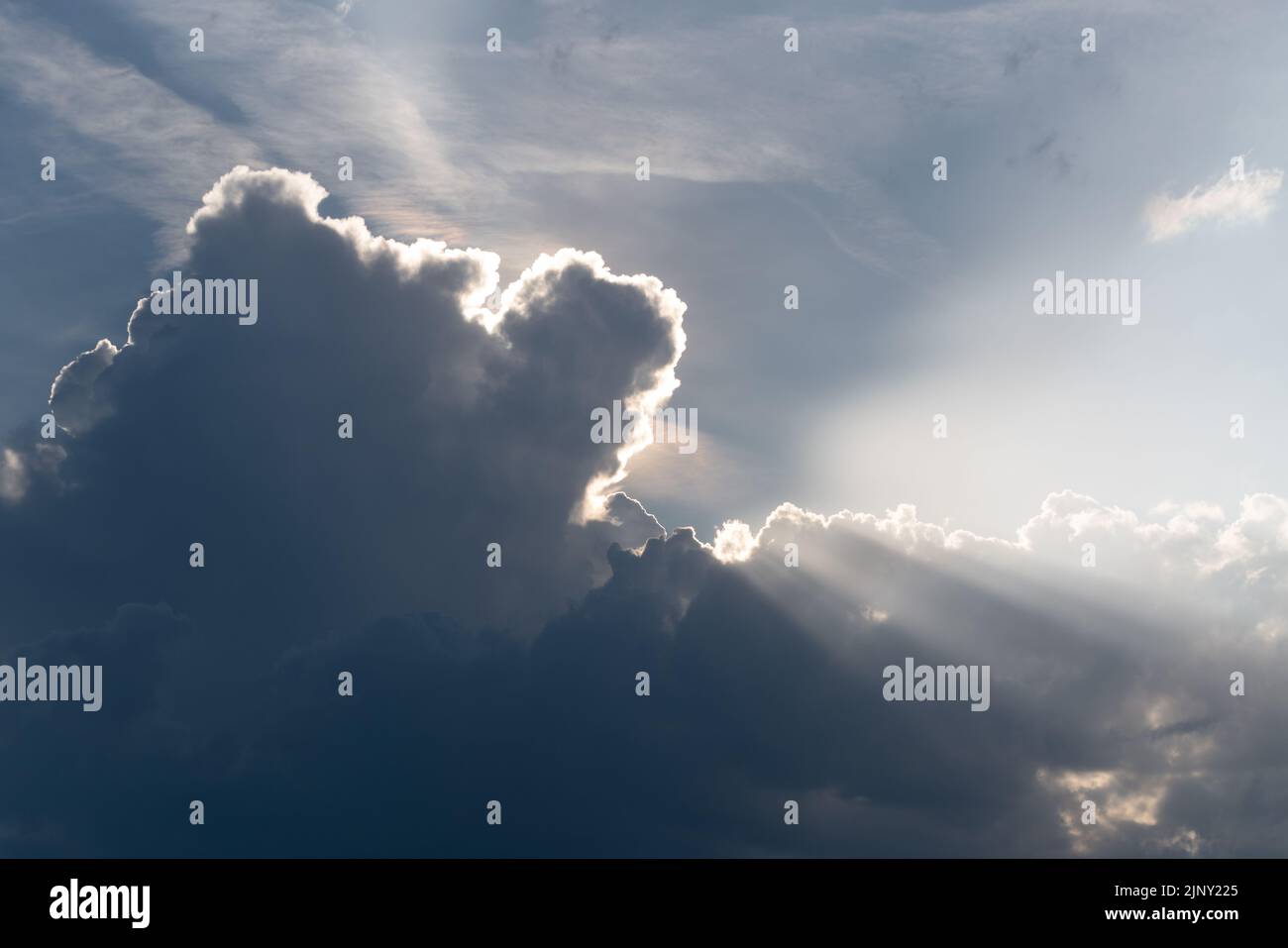 Sun rays break around cloud close up, heaven concept Stock Photo - Alamy