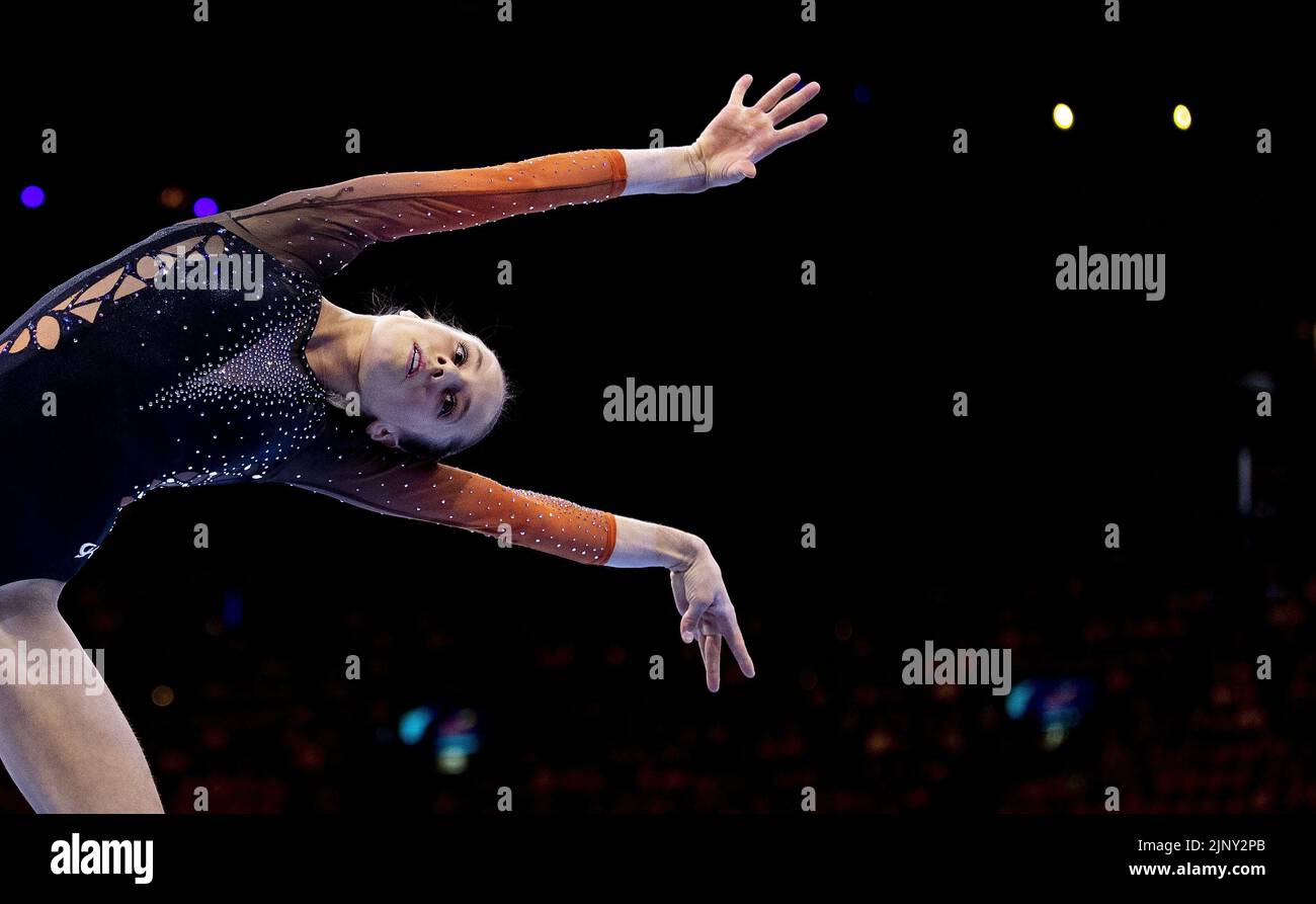 MUNCHEN - Naomi Visser in action during the apparatus final gymnastics ...