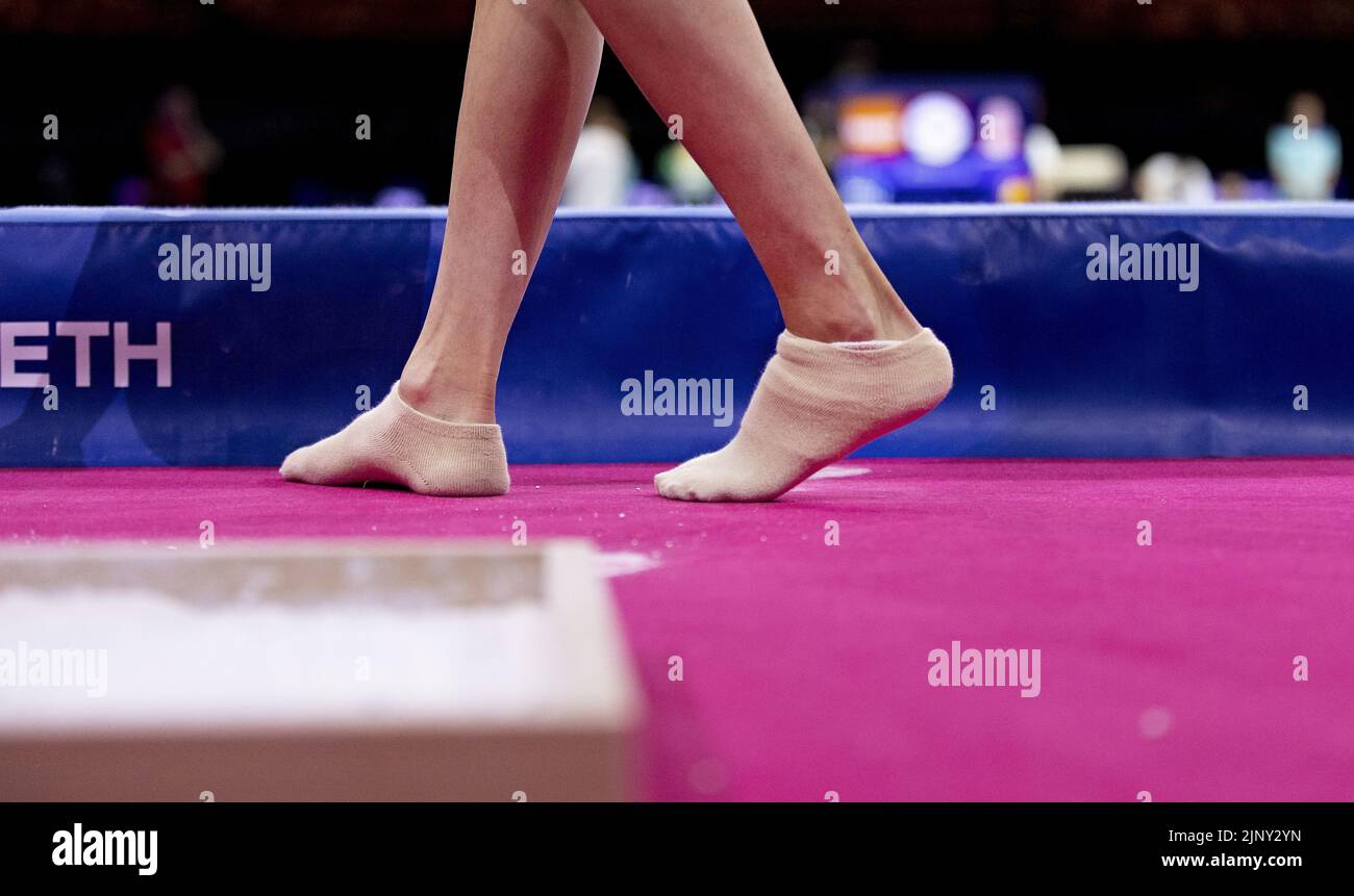 MUNICH - Naomi Visser in action during the apparatus final gymnastics ...