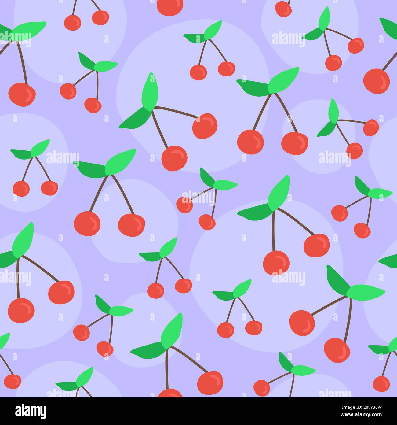 Cherry fruit pattern, cute heart fruit cartoon seamless background with ...