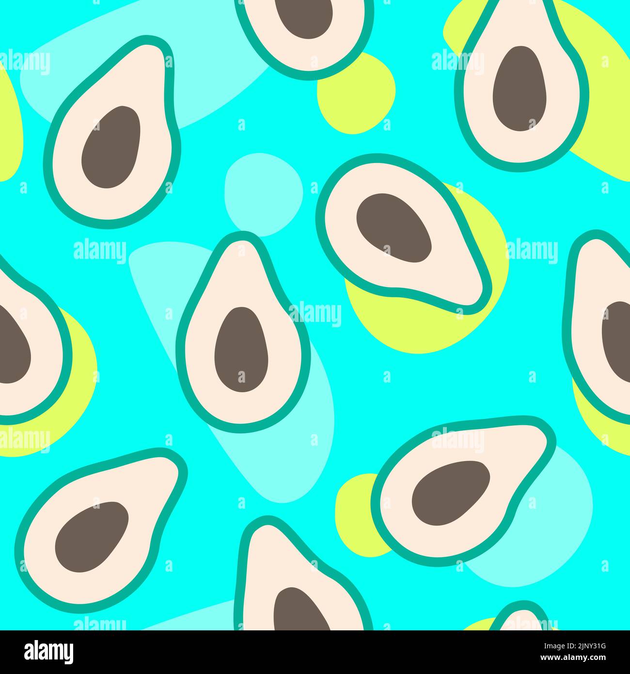 Avocado seamless pattern. Simple color design. Light blue vector ...
