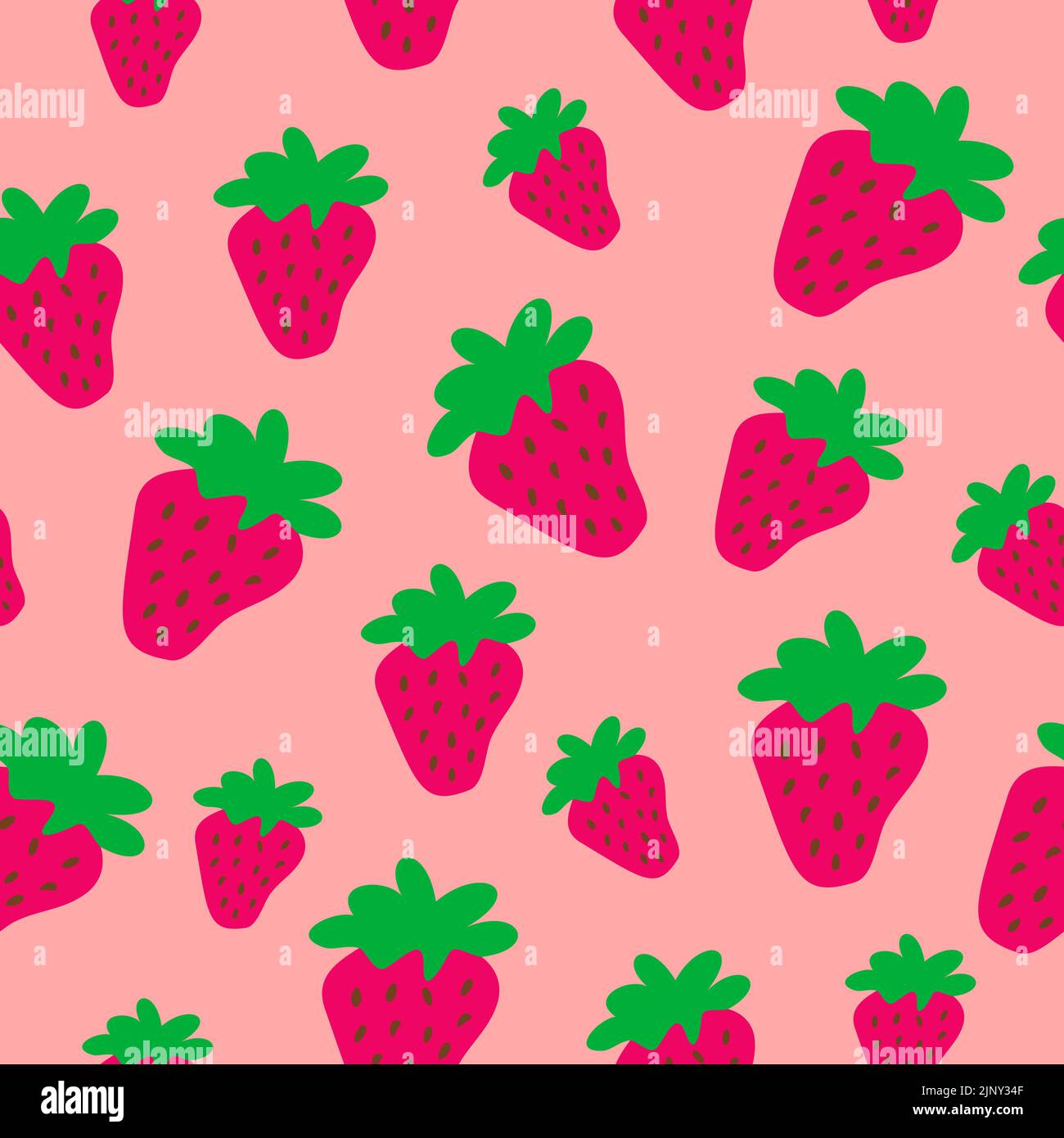 Vector seamless pattern with strawberries on pink background. Graphic ...