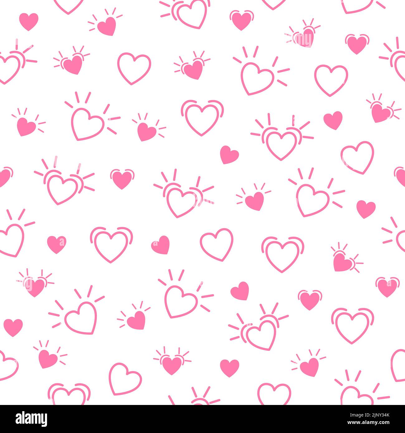 Hand drawn doodle pink hearts seamless pattern. Valentine's day heart ... Hand drawn doodle pink hearts seamless pattern. Valentine's day heart ...