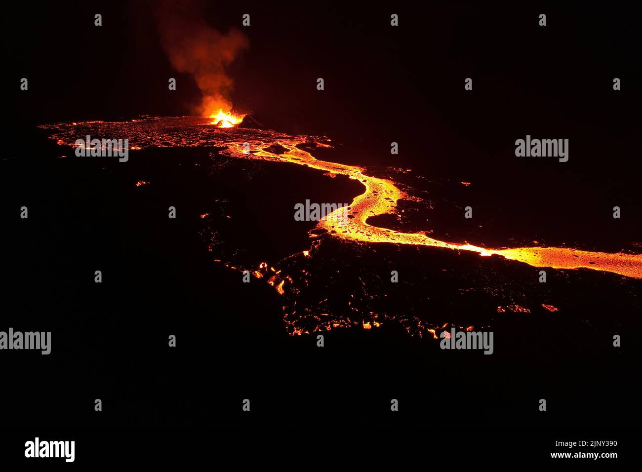 Drone Shot of Fagradalsfjall Volcano Stock Photo - Alamy