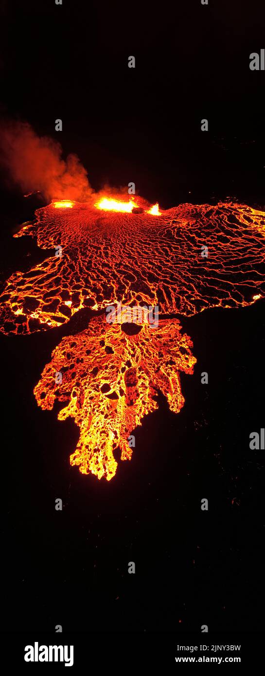 Drone Shot of Fagradalsfjall Volcano Stock Photo - Alamy