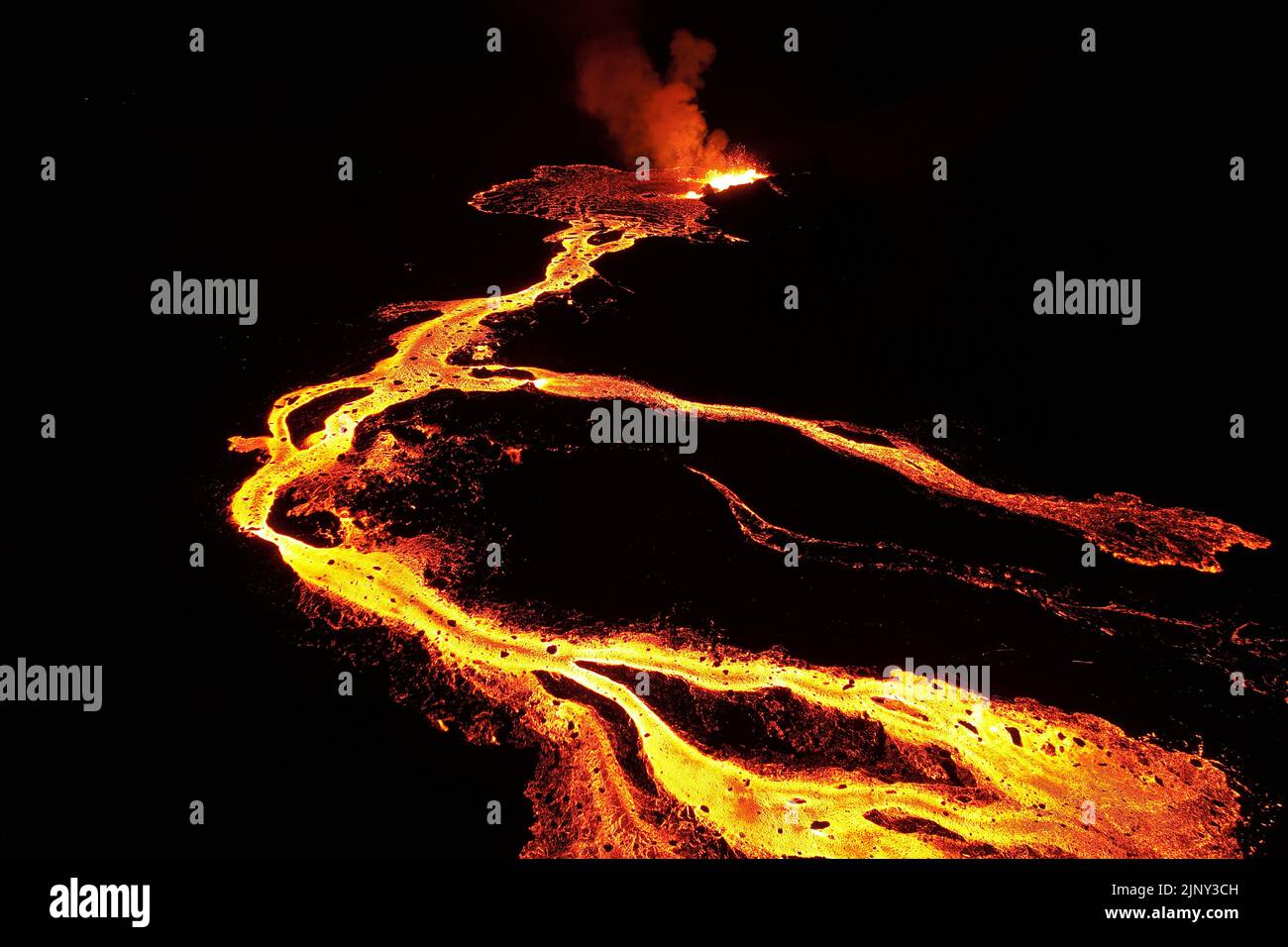 Drone Shot of Fagradalsfjall Volcano Stock Photo - Alamy