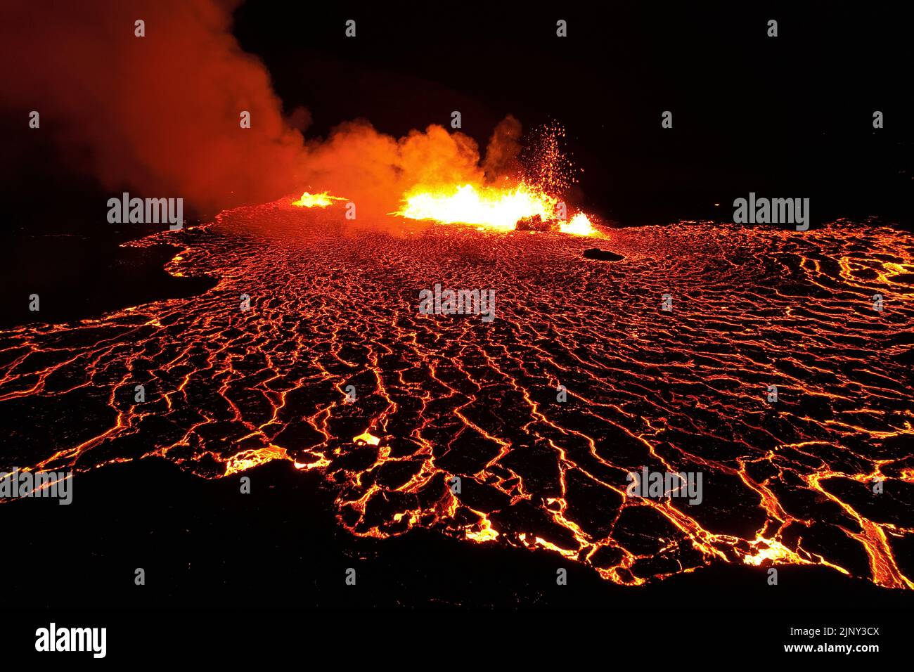 Drone Shot of Fagradalsfjall Volcano Stock Photo - Alamy
