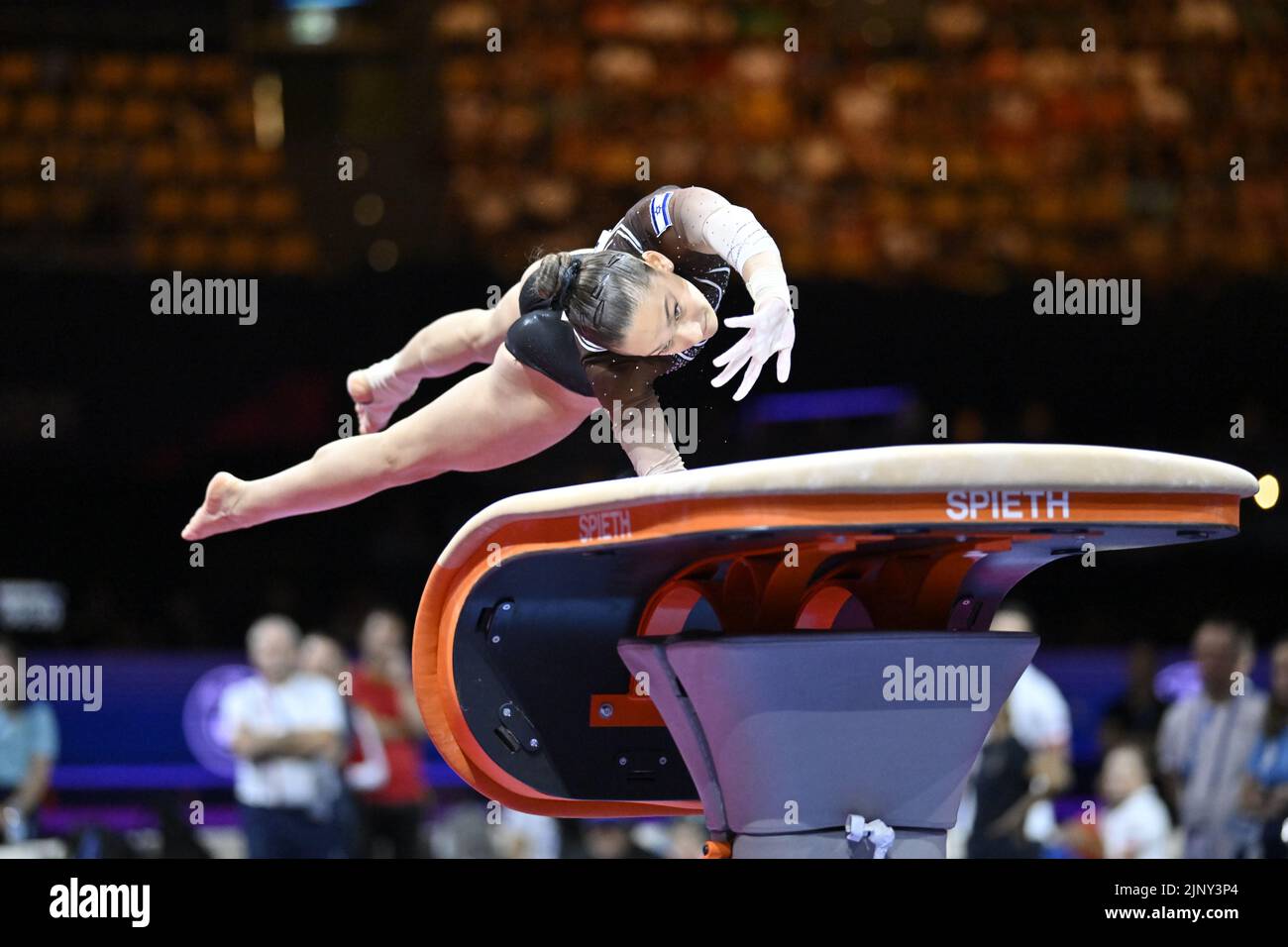 Israeli gymnast Lihie Raz pictured in action during the Women's Vault ...