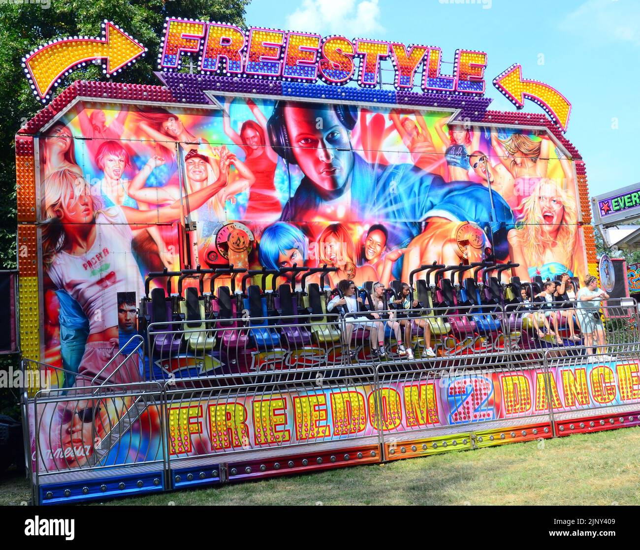 Manchester, UK, 14th August, 2022. Funfair rides. The Manchester ...