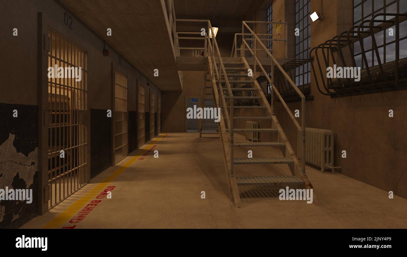 3D-Illustration of an empty prison cell, no prisoner Stock Photo - Alamy