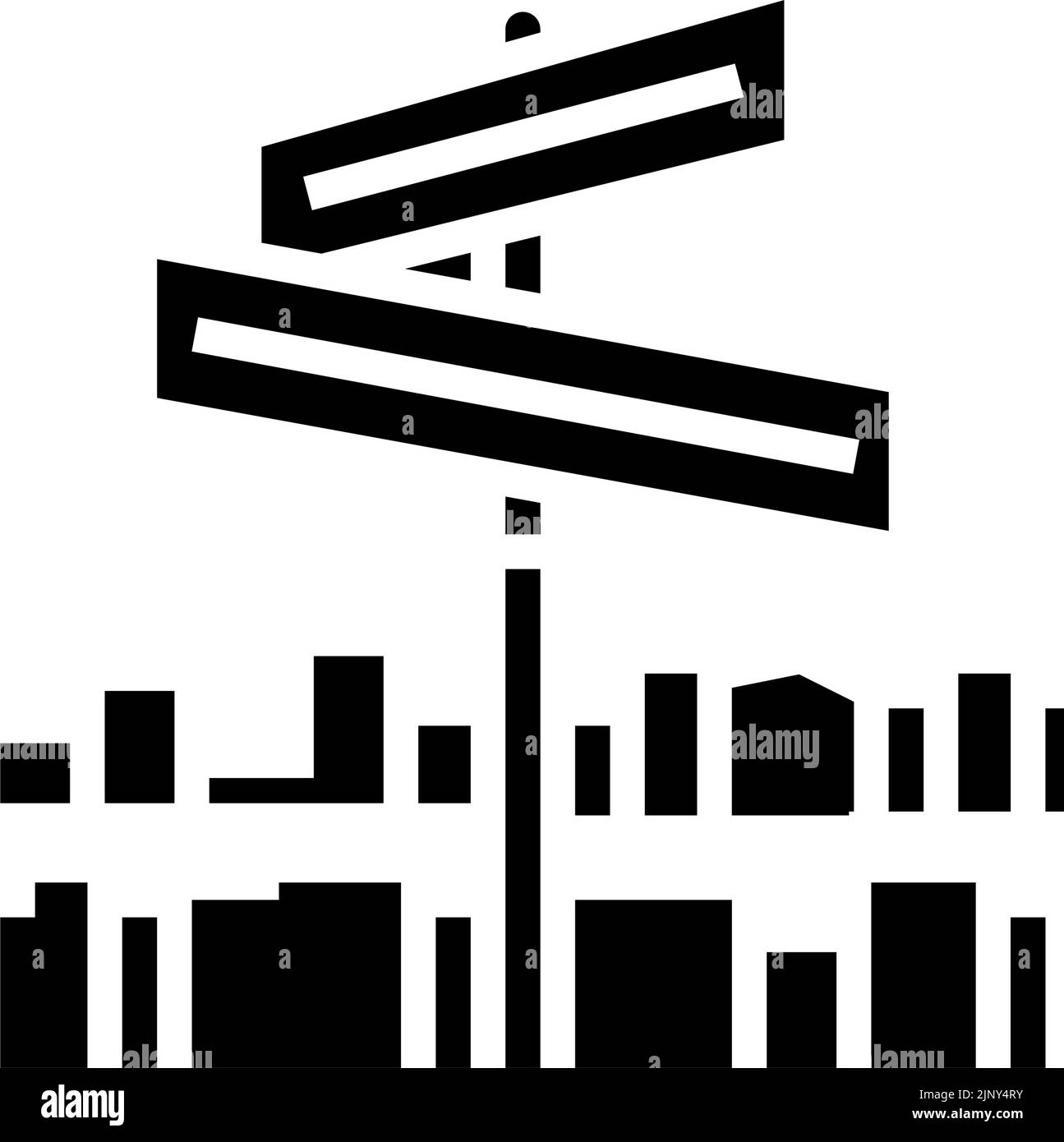 street road sign glyph icon vector illustration Stock Vector Image ...