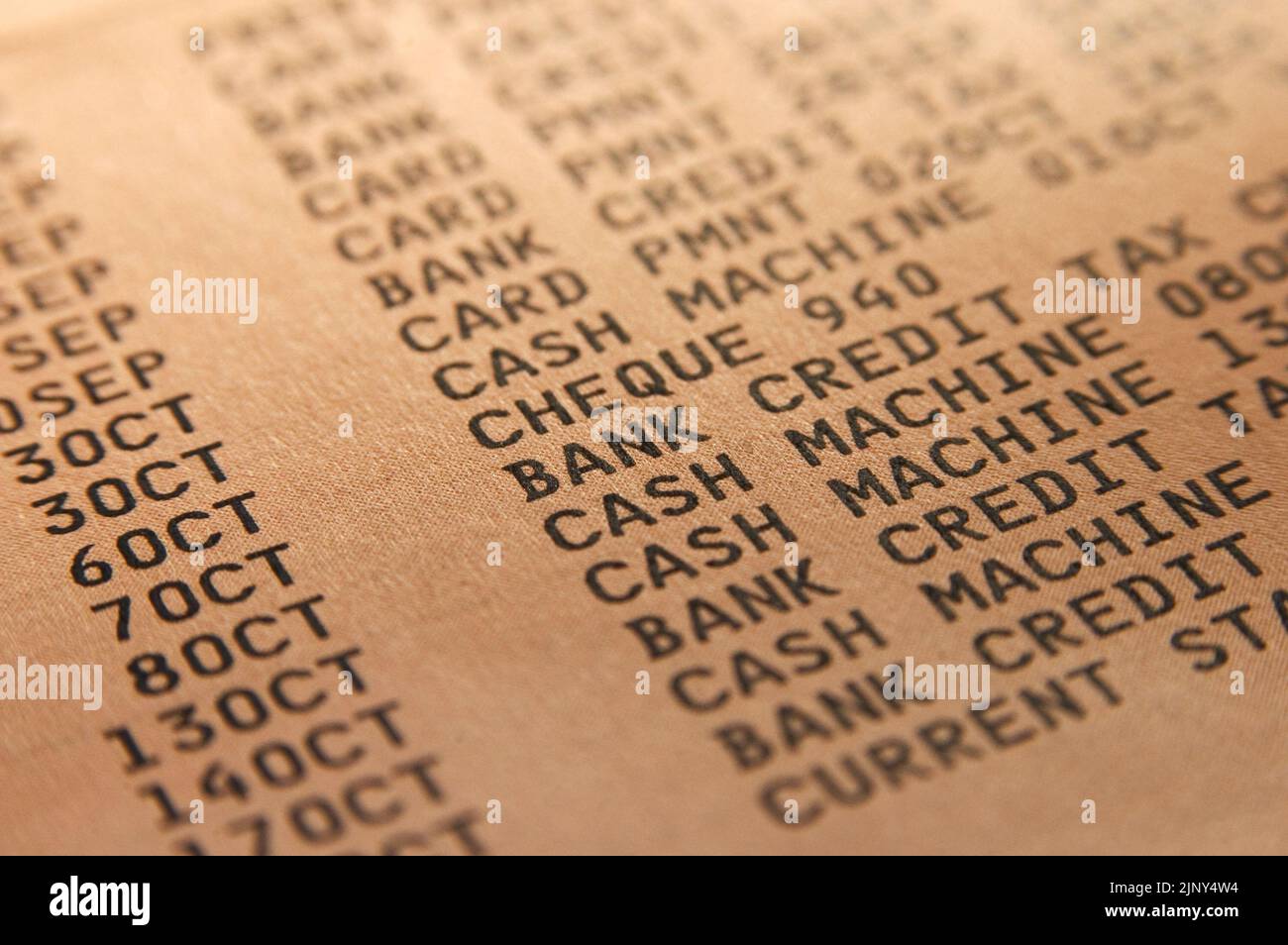 Printed bank statement hi-res stock photography and images - Alamy