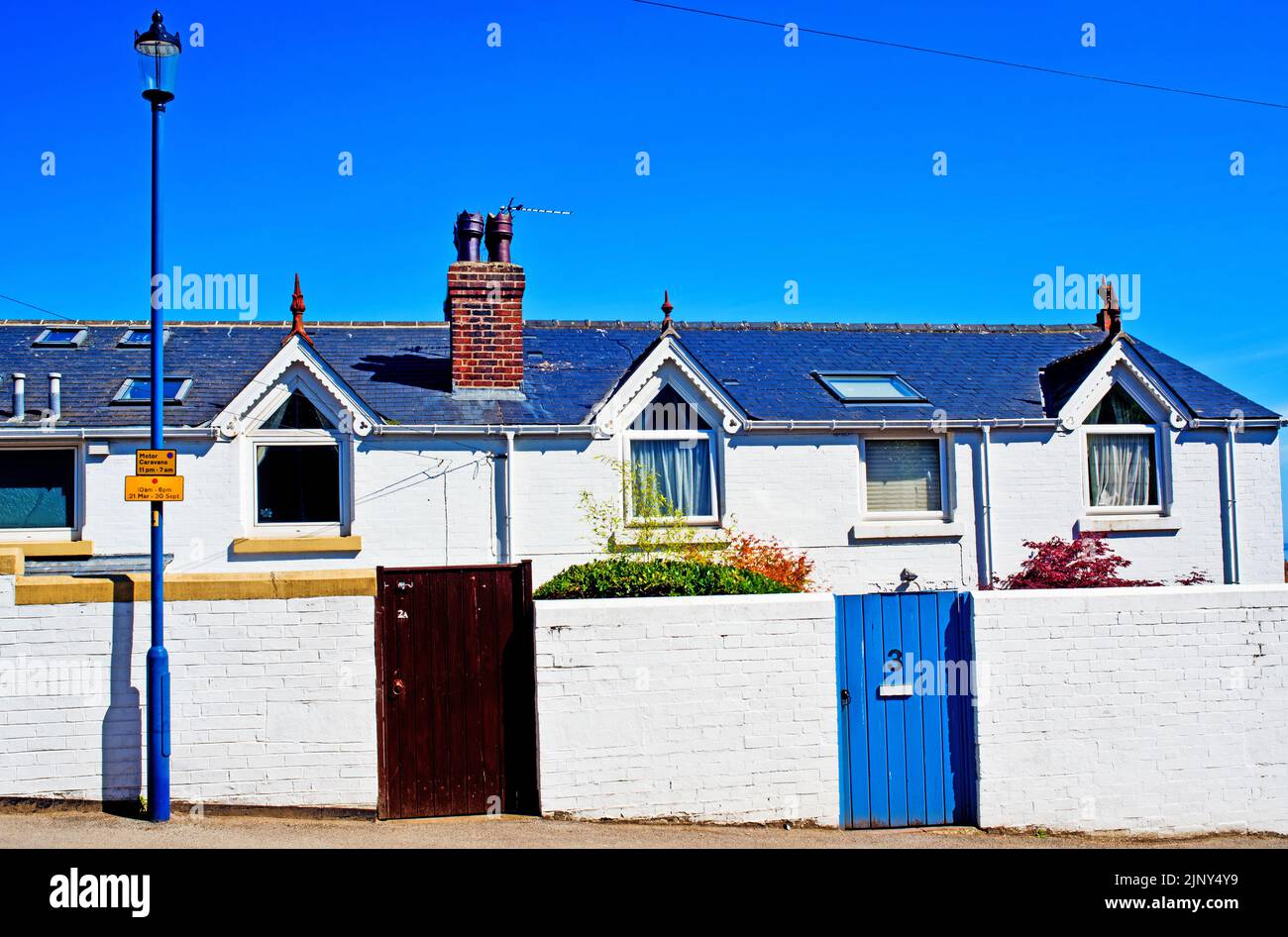 Cottages, Crescent Hill, Filey, North Yorkshire, England Stock Photo ...