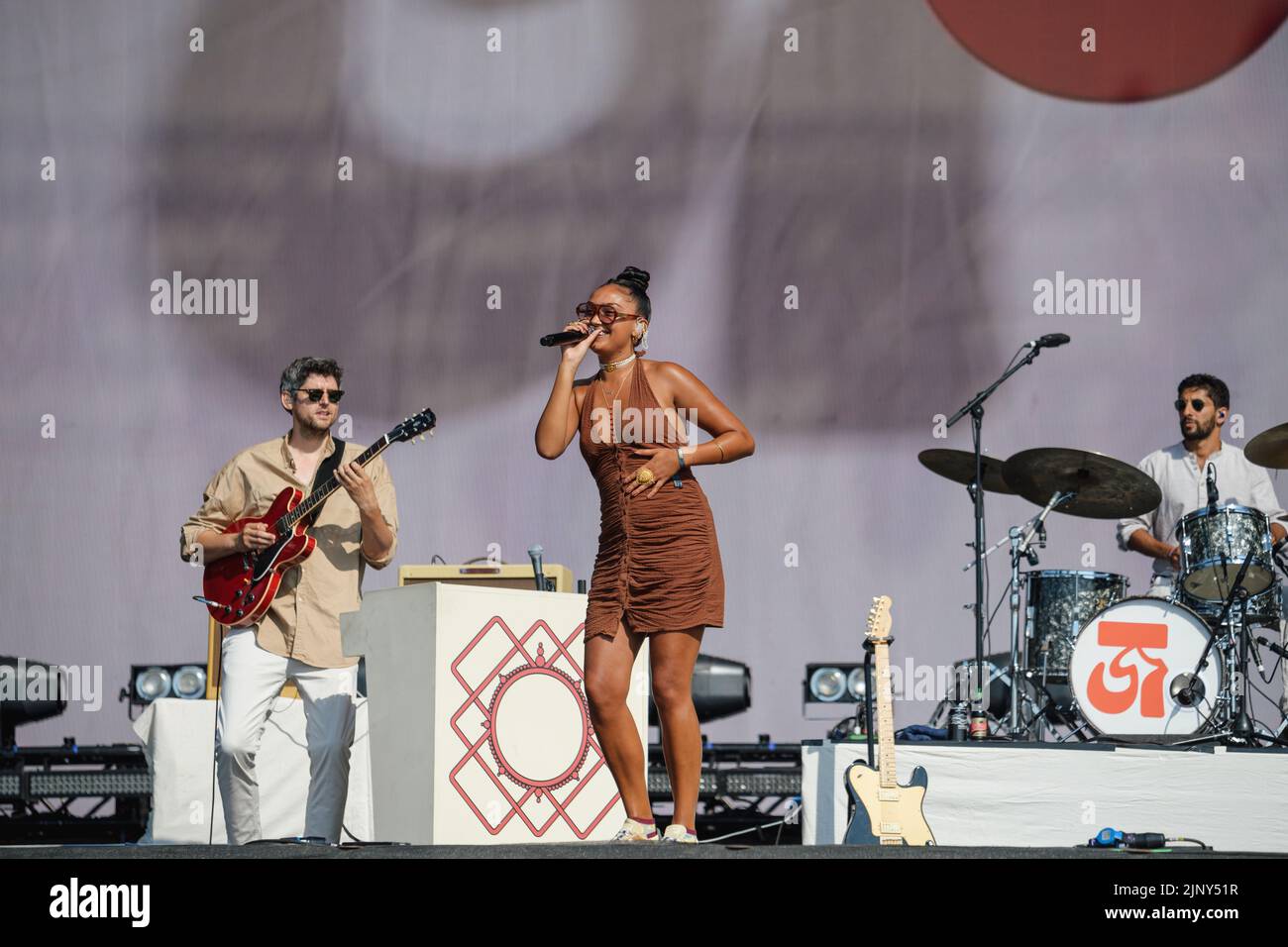 Newquay, Cornwall, UK. 14th August, 2022. Joy Crookes performing on ...
