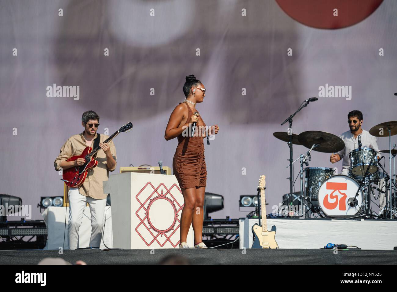 Newquay, Cornwall, UK. 14th August, 2022. Joy Crookes performing on ...