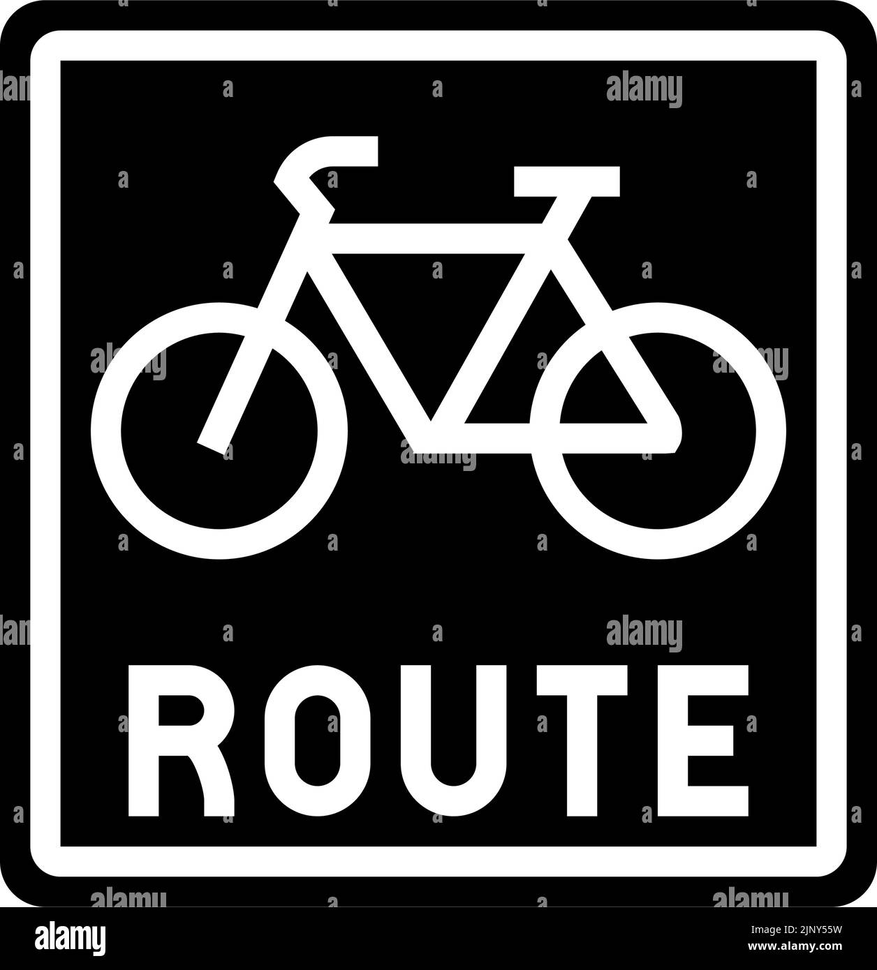 bicycle road sign glyph icon vector illustration Stock Vector Image ...