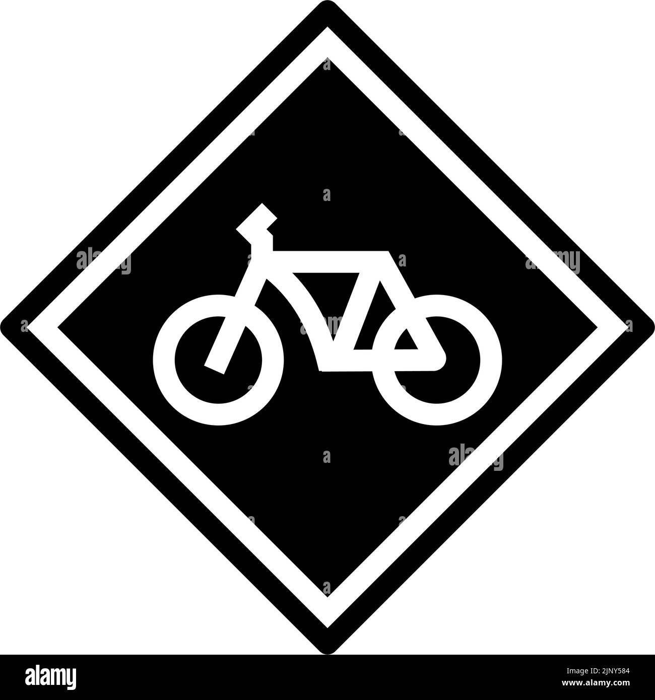 bike road sign glyph icon vector illustration Stock Vector Image & Art ...