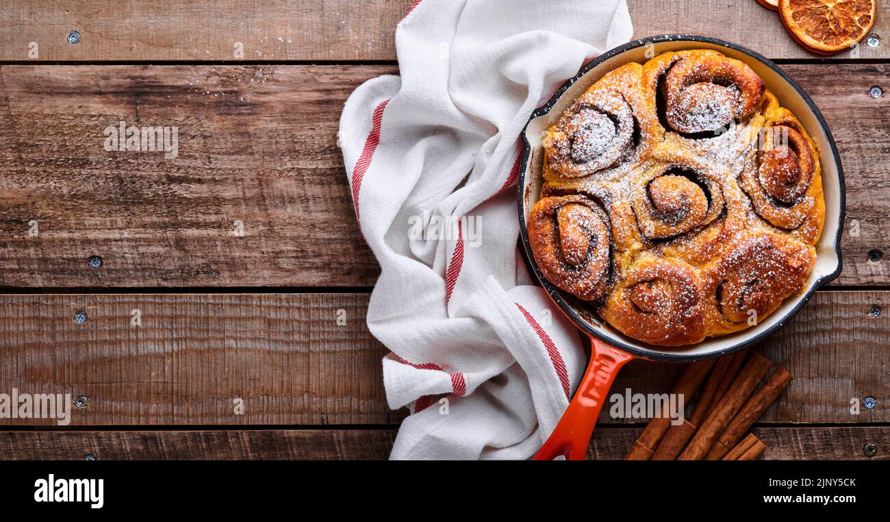 Cinnabon cinnamon rolls buns with pumpkin, nut, caramel and sugar cream ...
