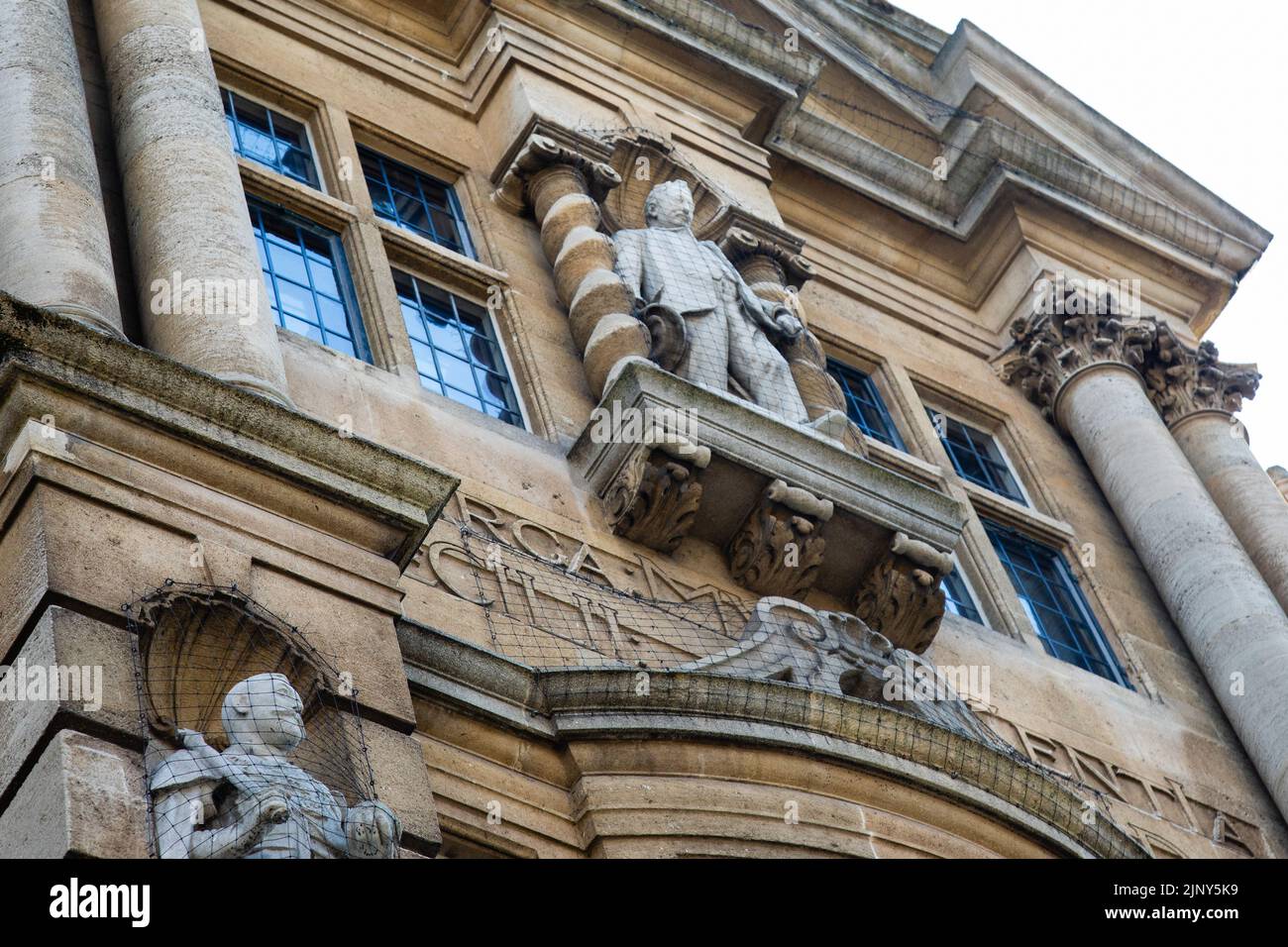 Oxford, UK. 12th August, 2022. A statue of Cecil Rhodes is viewed from ...