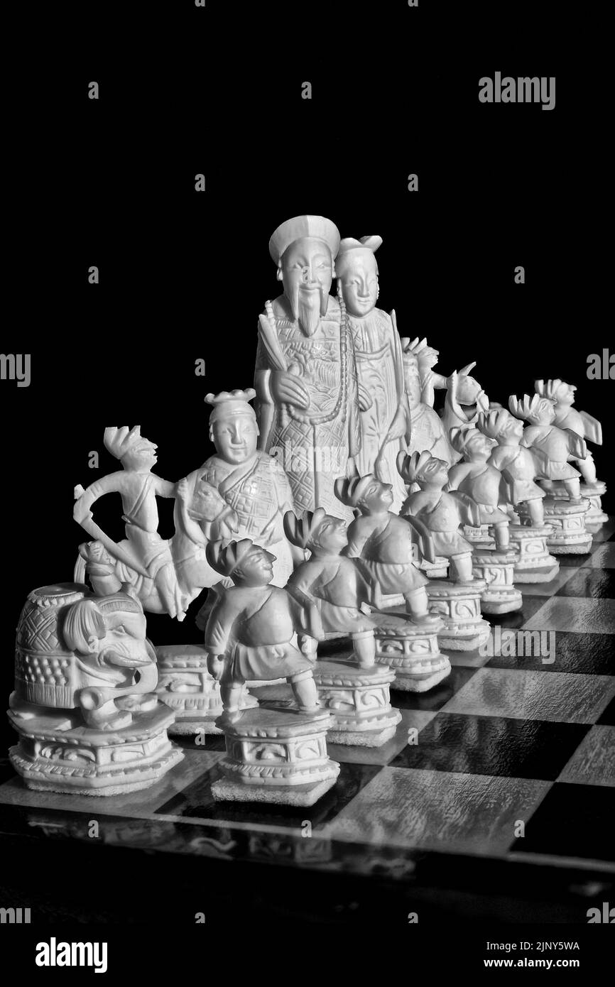 Chessmen picture Black and White Stock Photos & Images - Alamy