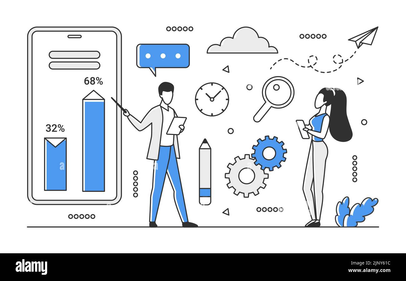 Business market analysis trends. Statistics evolution and monitoring ...