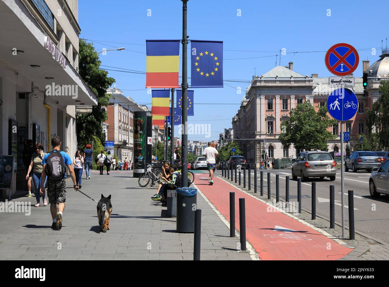 Calea Dorobantilor in the centre of Clu-Napoca, the historical capital ...