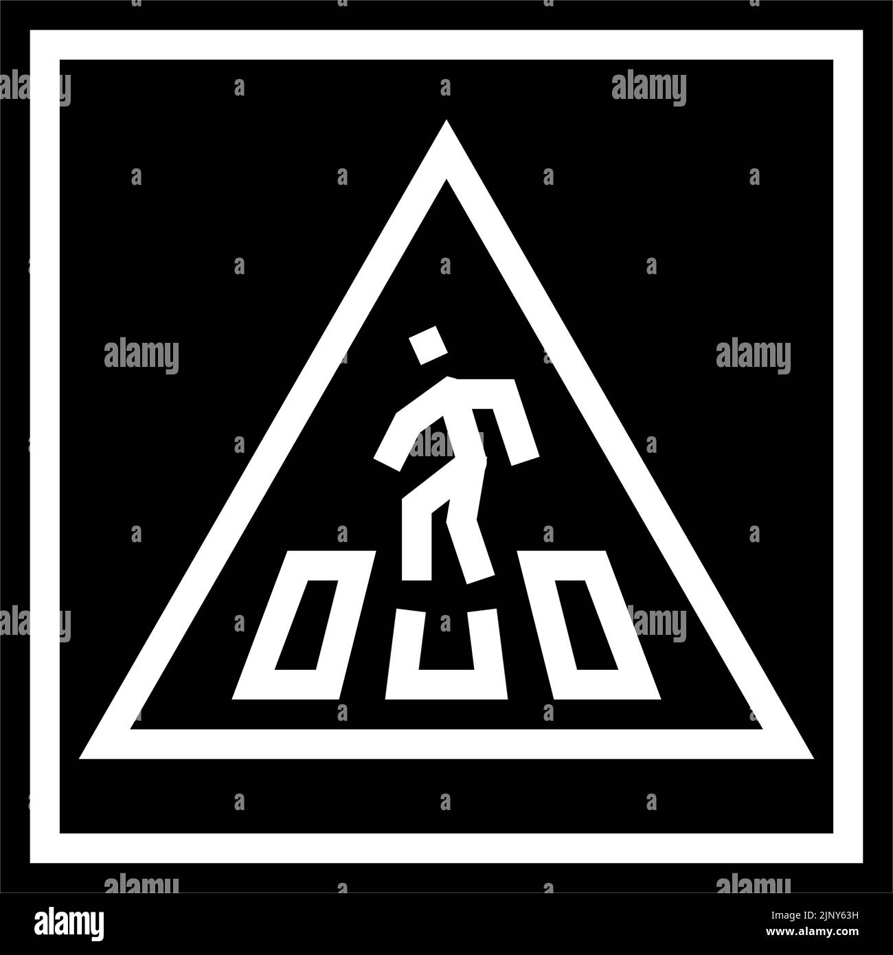 pedestrian road sign glyph icon vector illustration Stock Vector Image & Art - Alamy